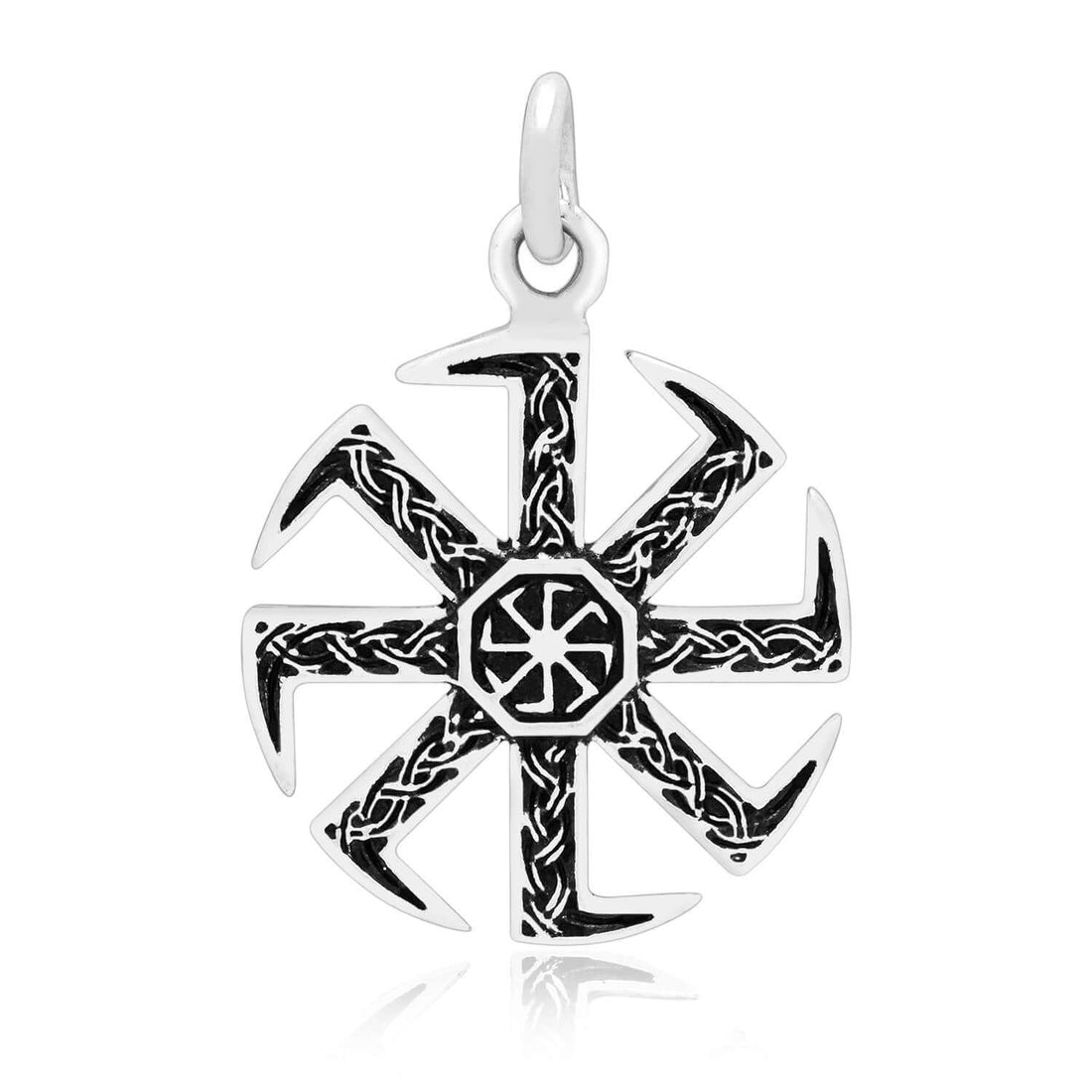 925 Sterling Silver Kolovrat Slavic Pendant