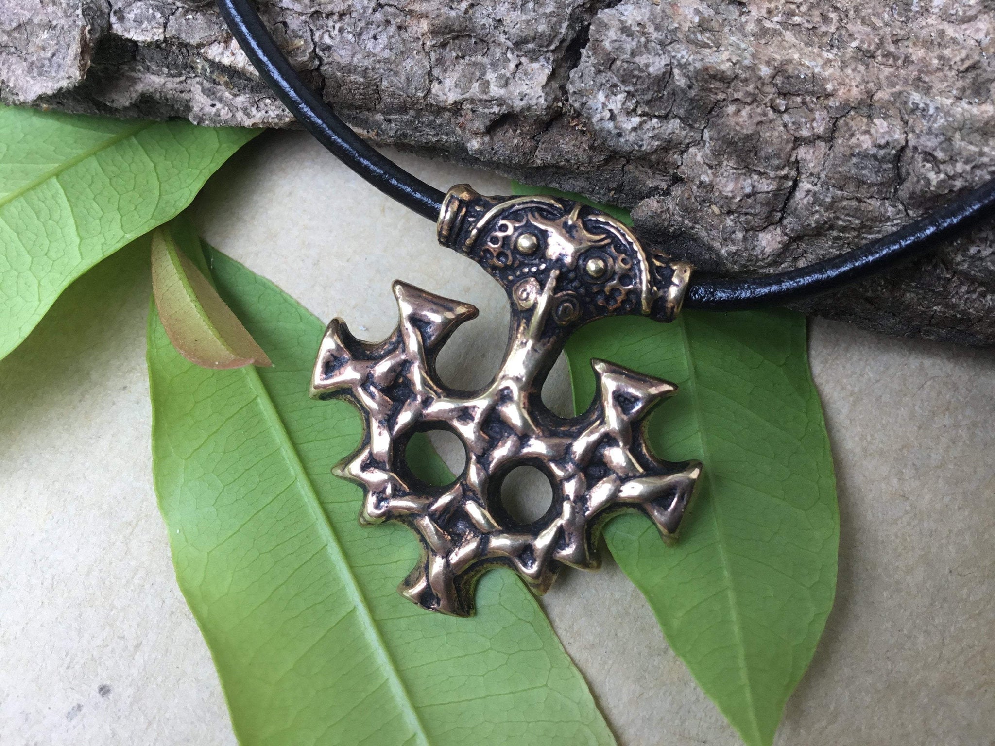 Viking Hiddensee Cross Pendant Handcrafted from Bronze