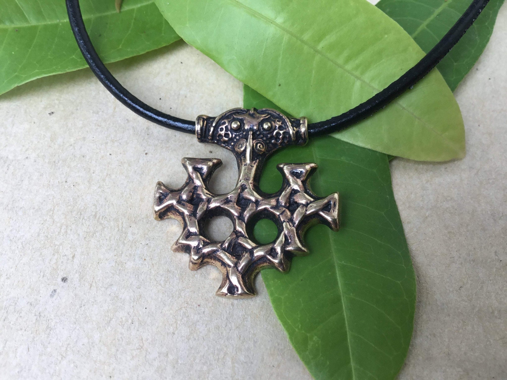 Viking Hiddensee Cross Pendant Handcrafted from Bronze