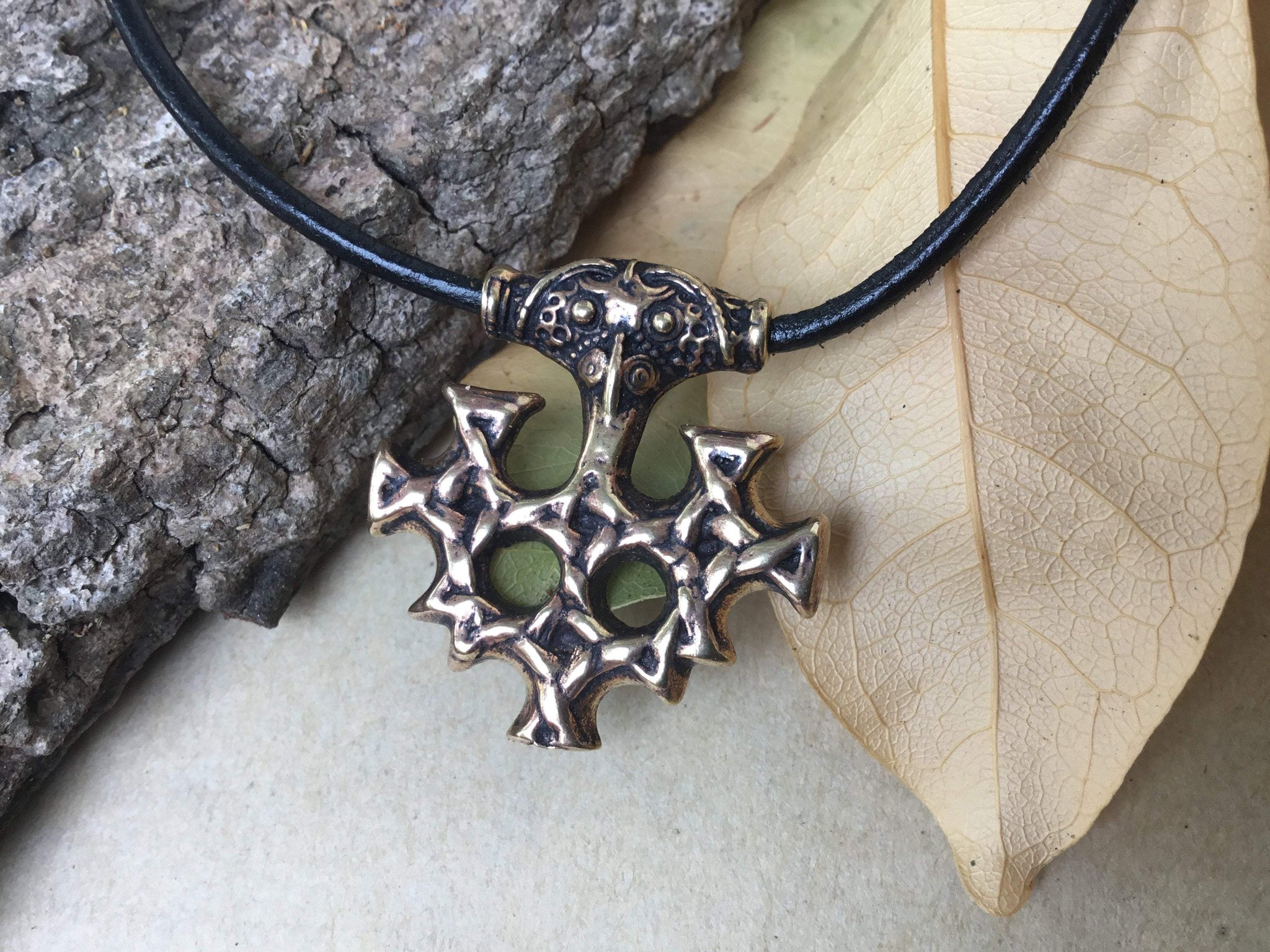 Viking Hiddensee Cross Pendant Handcrafted from Bronze